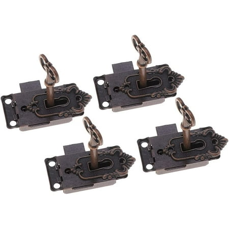 HUSERYT 4pcs Antique Cabinet Door Lock Cupboard Lock Decorative ...