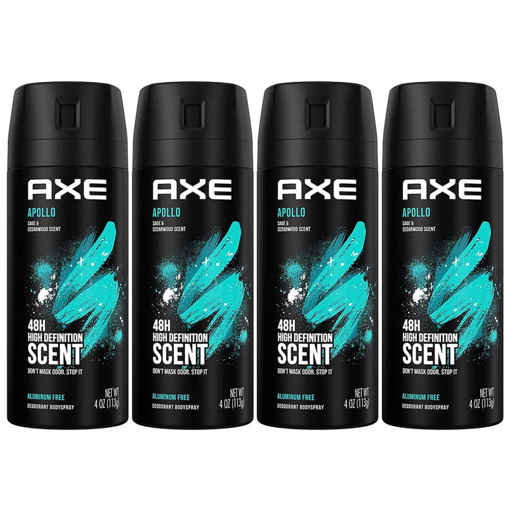 Pack of 4 New AXE Body Spray for Men Apollo 4 oz - Walmart.com