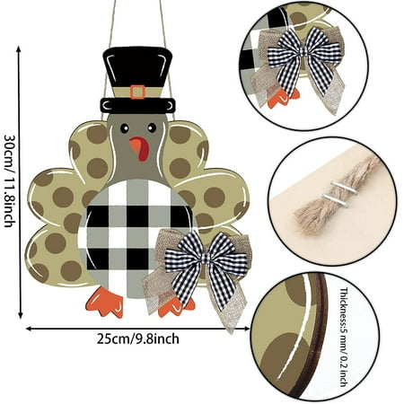 Thanksgiving Day Turkey Wooden Hanging Sign Hanging Turkey Wooden Sign ...