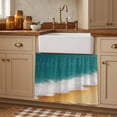 Abstract Beach Waves Cabinet Curtains Blue Yellow Sand Sink Skirt ...