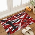 Abstract Red Waves Door Mat 16x24 Inch Modern Minimalist Red Black ...