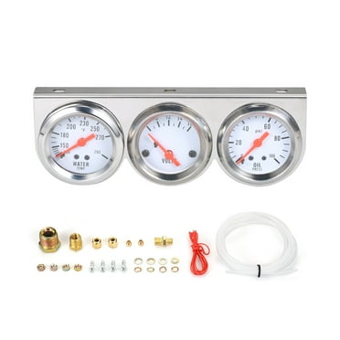 52mm Chrome 3in1 Car Triple Gauge Kit Oil Pressure Fahrenheit Water ...