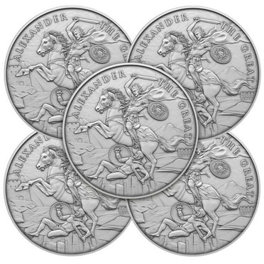 Silvertowne 1 Troy oz Alexander the Great .999 Fine Silver Round, USA ...