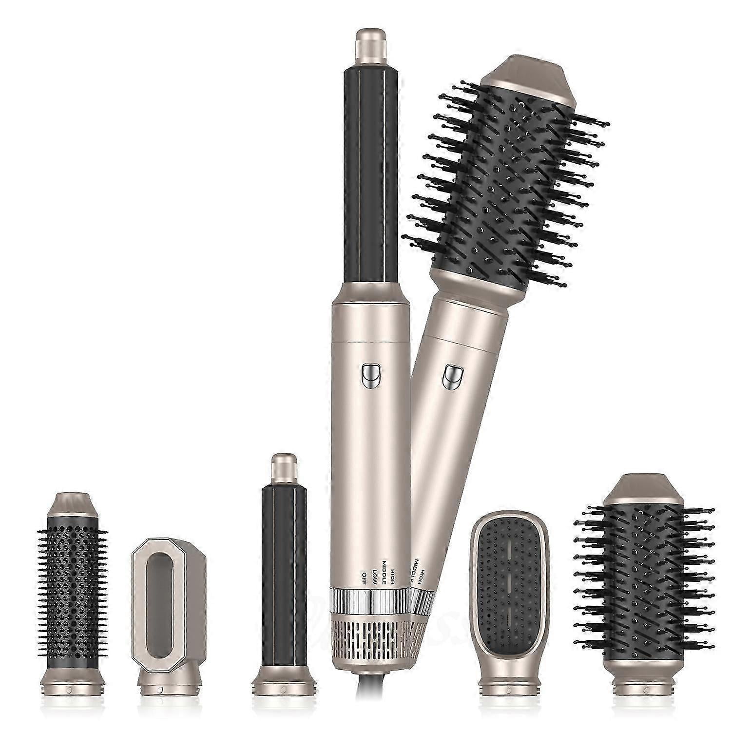 Curling Iron 6 in 1 - Multistyler Hair Dryer Brush - Short & Long Hair ...