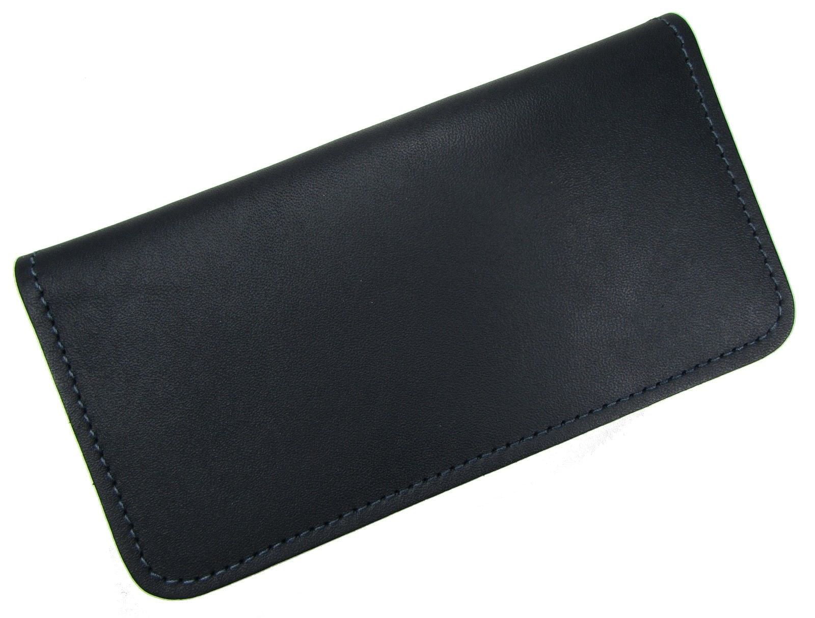 Leather Standard Checkbook Cover USA Made, Navy - Walmart.com