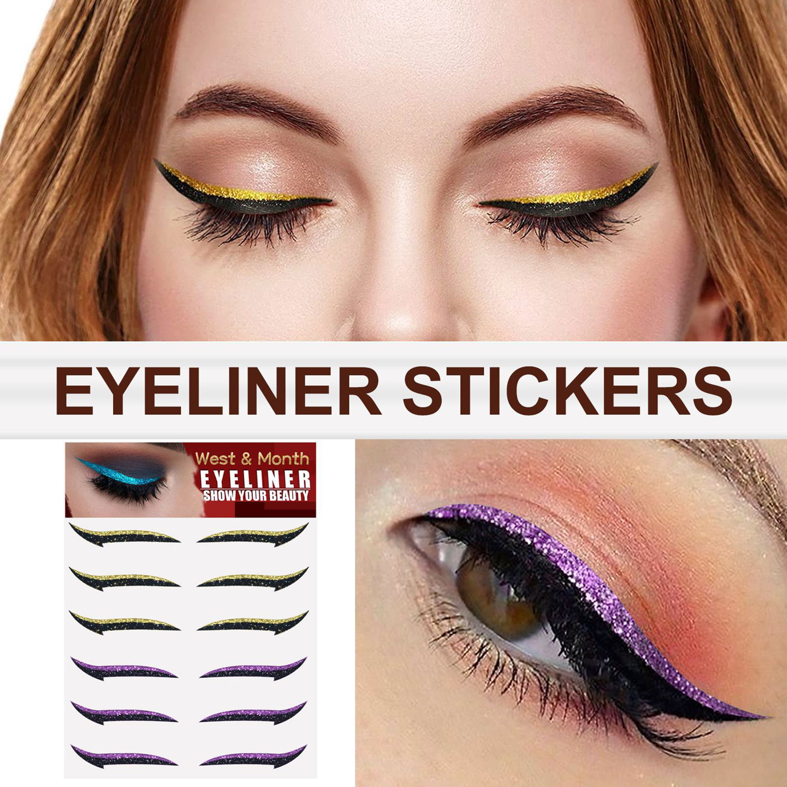 Ruanlalo 6Pairs Eye Liner Decal Reusable Tearable Plastic Ladies Girls ...
