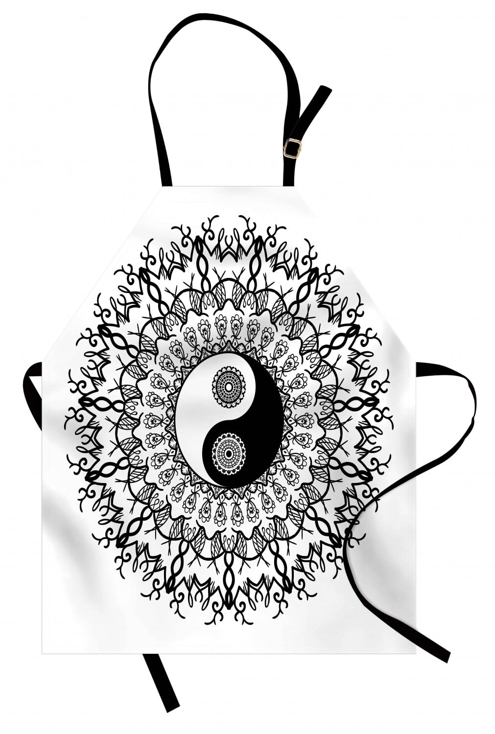 Ying Yang Apron Vintage Yin Yang Mandala Pattern Ethnic Motivational ...