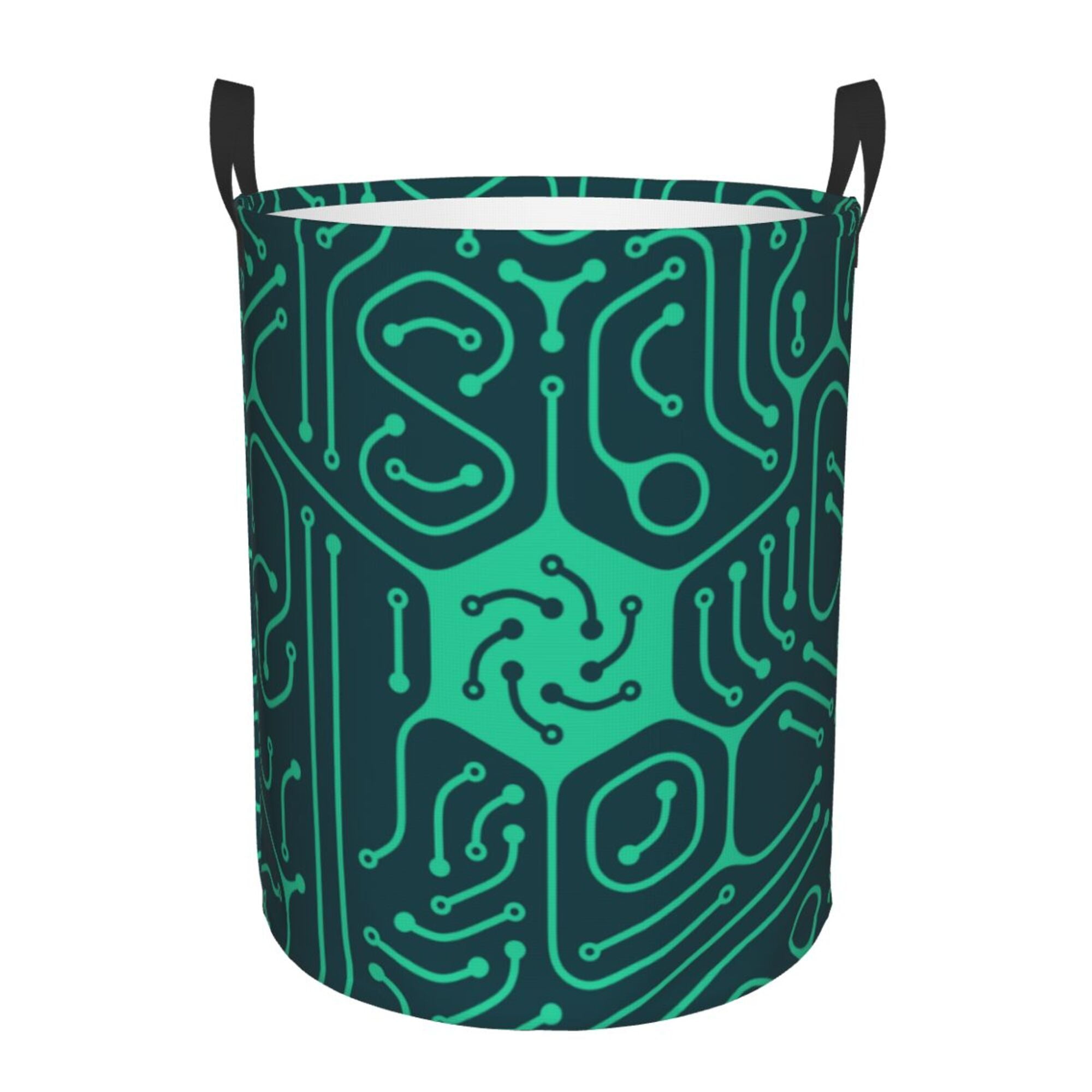 DouZhe Waterproof Collapsible Large Laundry Baskets, Geometric Circuit ...