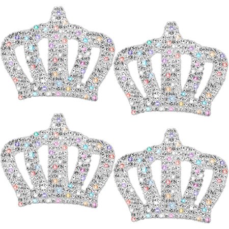 4 Pieces Crystal Crown Car Stickers Bling Rhinestone Decals Princess ...