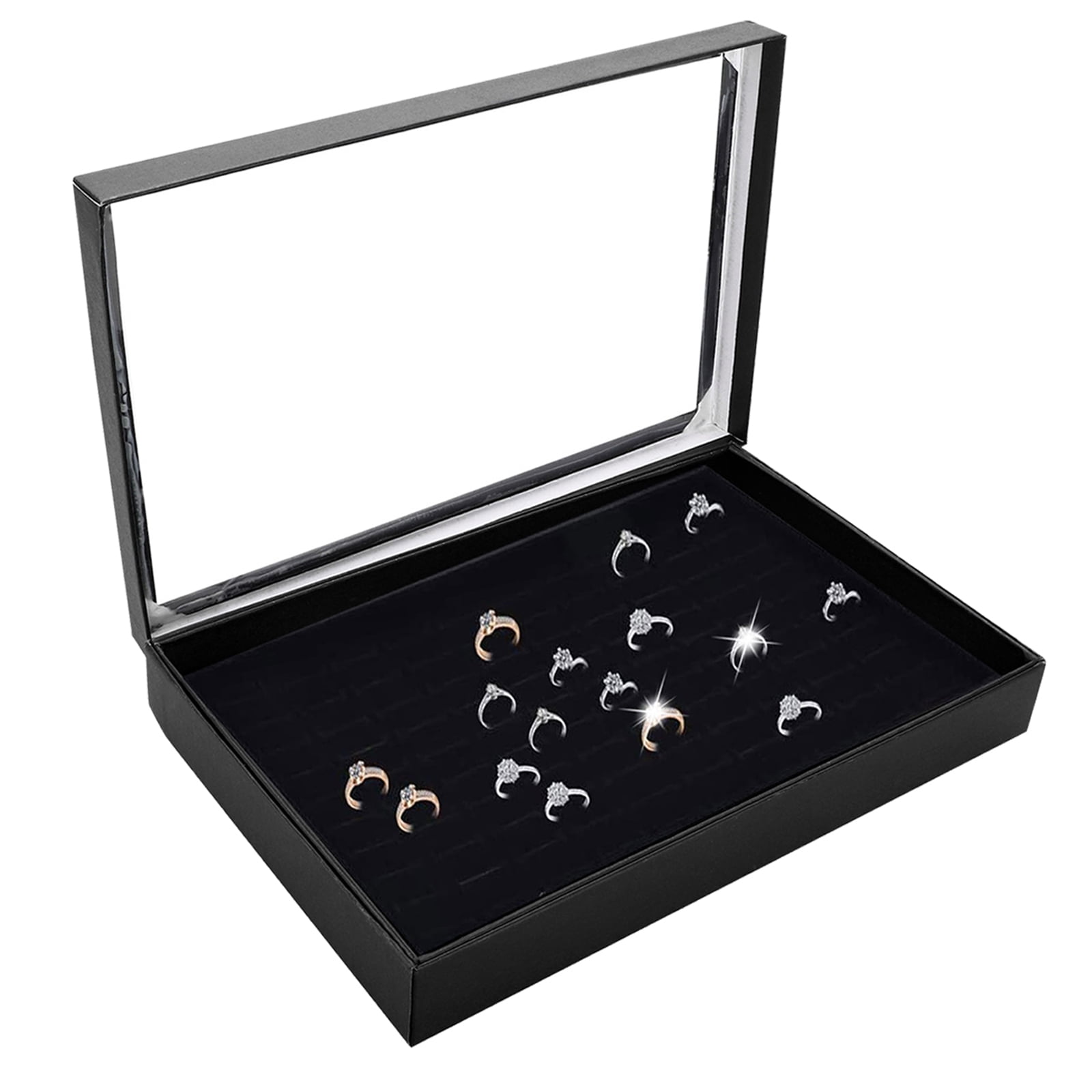 TSV 100 Slots Jewelry Ring Earrings Storage Box, Ring Organizer Display ...