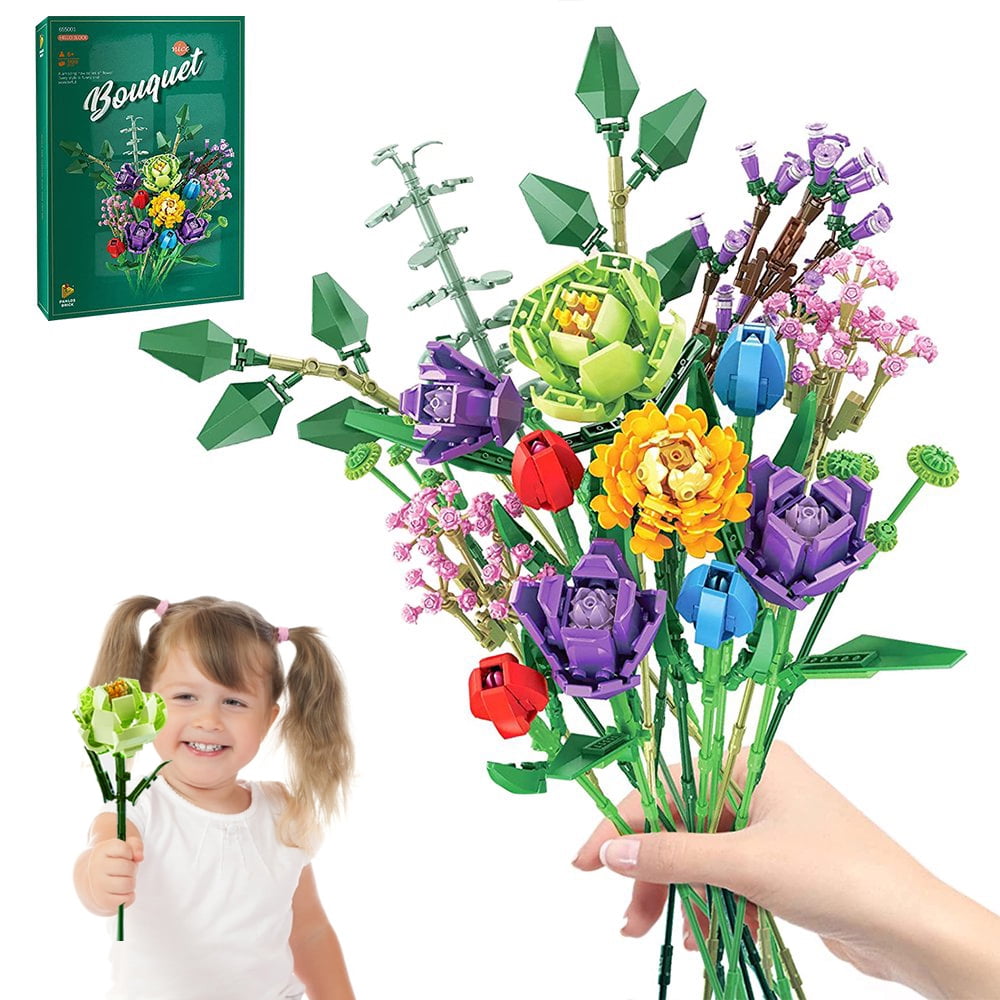 Flower Bouquet Building Kit Flower Building Blocks 999PCS Artificial ...