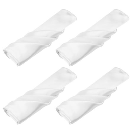 12pcs White Satin Table Napkins Polyester Square Bright Table Napkin ...