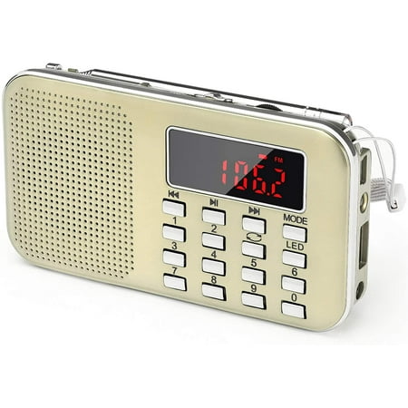 Mini Portable Radio FM Pocket Radio with LED Flashlight, Digital Radio ...