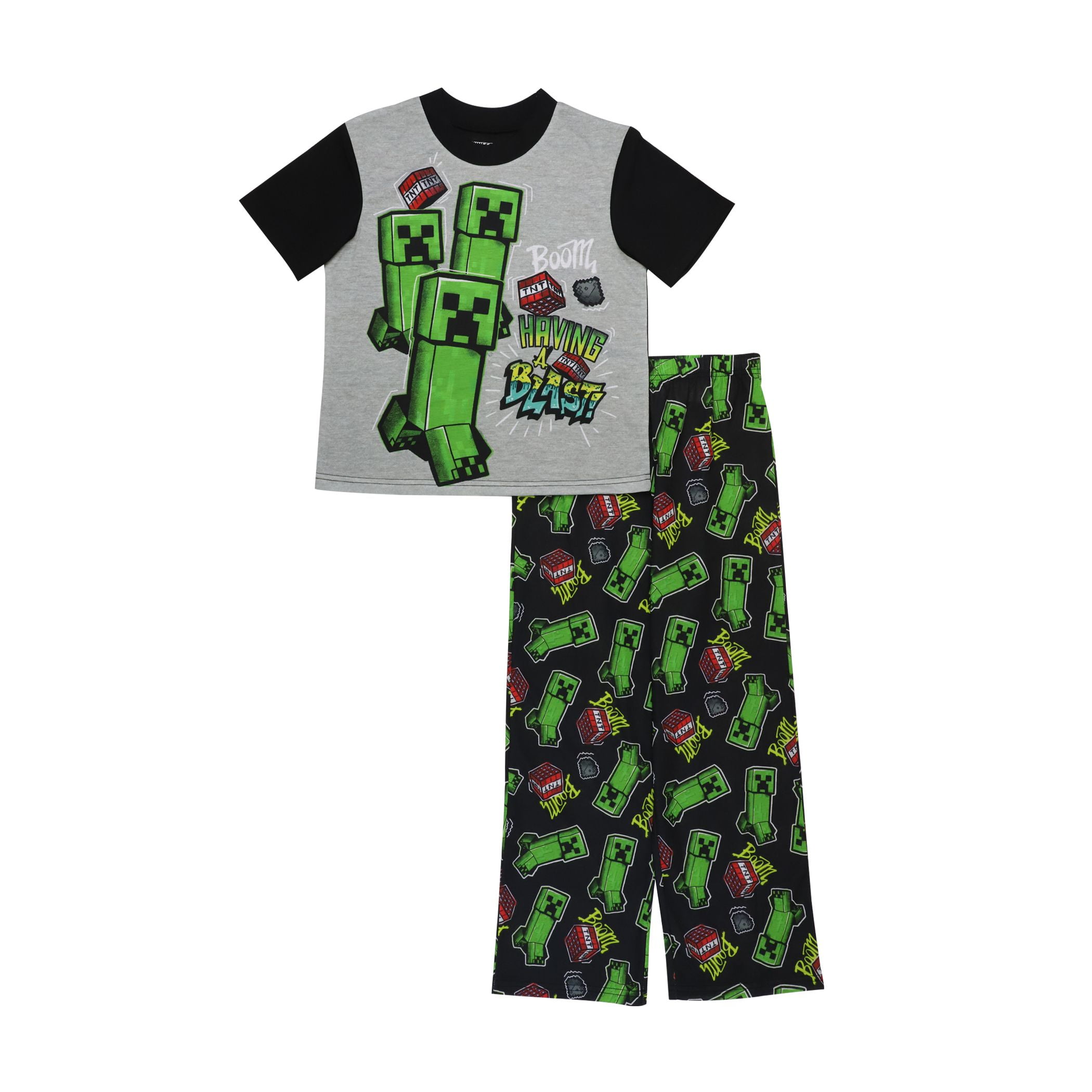 Minecraft Boys Pajamas Short Sleeve Kids PJs 2pc Set - Walmart.com