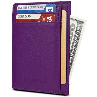 KALMORE RFID Secure Women's Leather Card Holder Wallet, Blue - Walmart.com