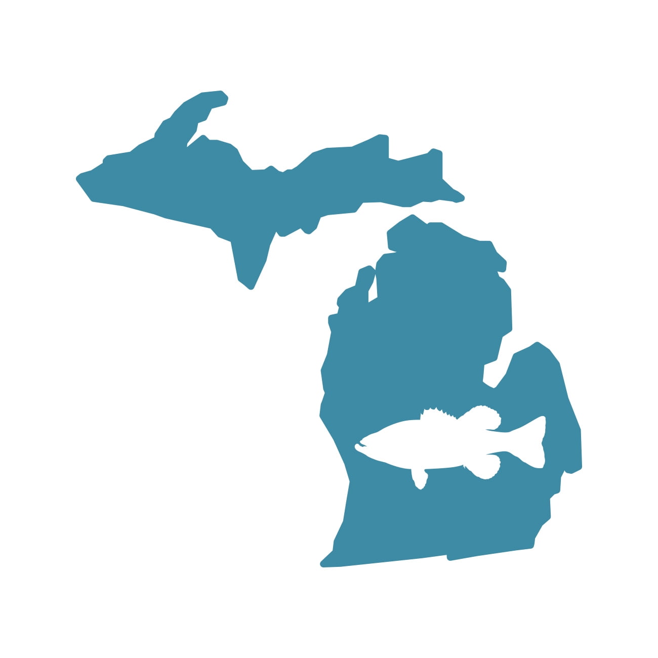 Michigan Bass Sticker Decal Die Cut - Self Adhesive Vinyl ...