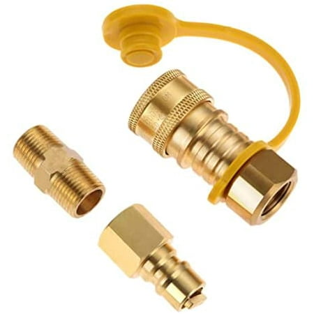 3/8 Inch Natural Gas Quick Connect Fittings, Brass Propane Gas Grill ...