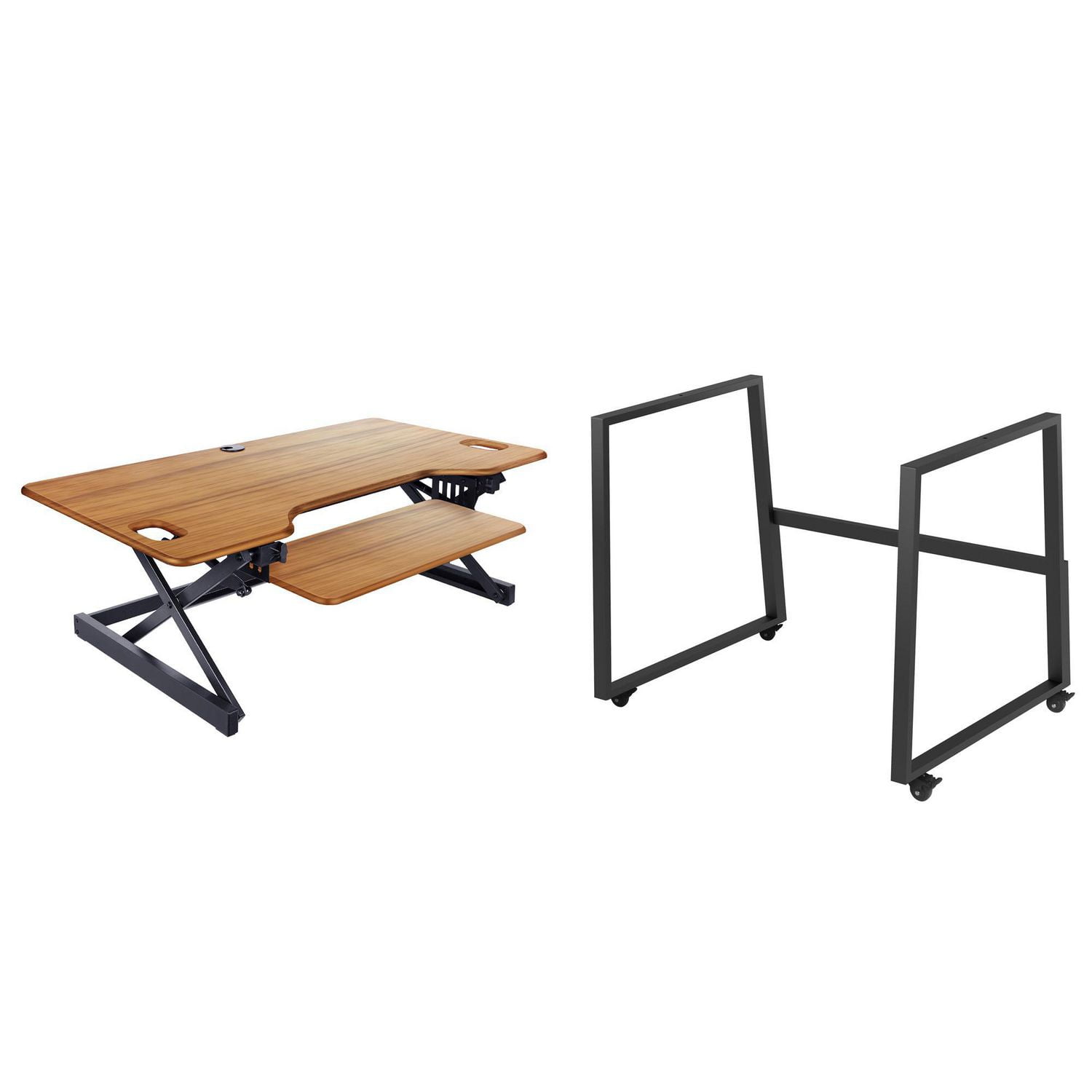 Rocelco 46" Mobile Large Height Adjustable Standing Desk BUNDLE ...