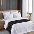 Abstract Lines Bed Runner King Size Geometric Black Background Modern ...