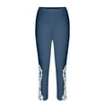 Women Capris High Waist Stretch Cropped Leggings Lace Hem Cute Capri ...