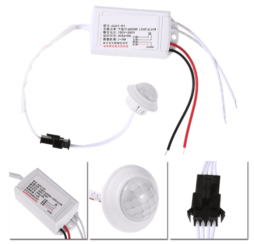 IR Infrared Body Motion Sensor Automatic Auto Light Lamp Control Switch ...