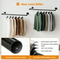 2Pack Industrial Pipe Clothes Rack, 41.7"L Wall Mounted Clothing Rack ...