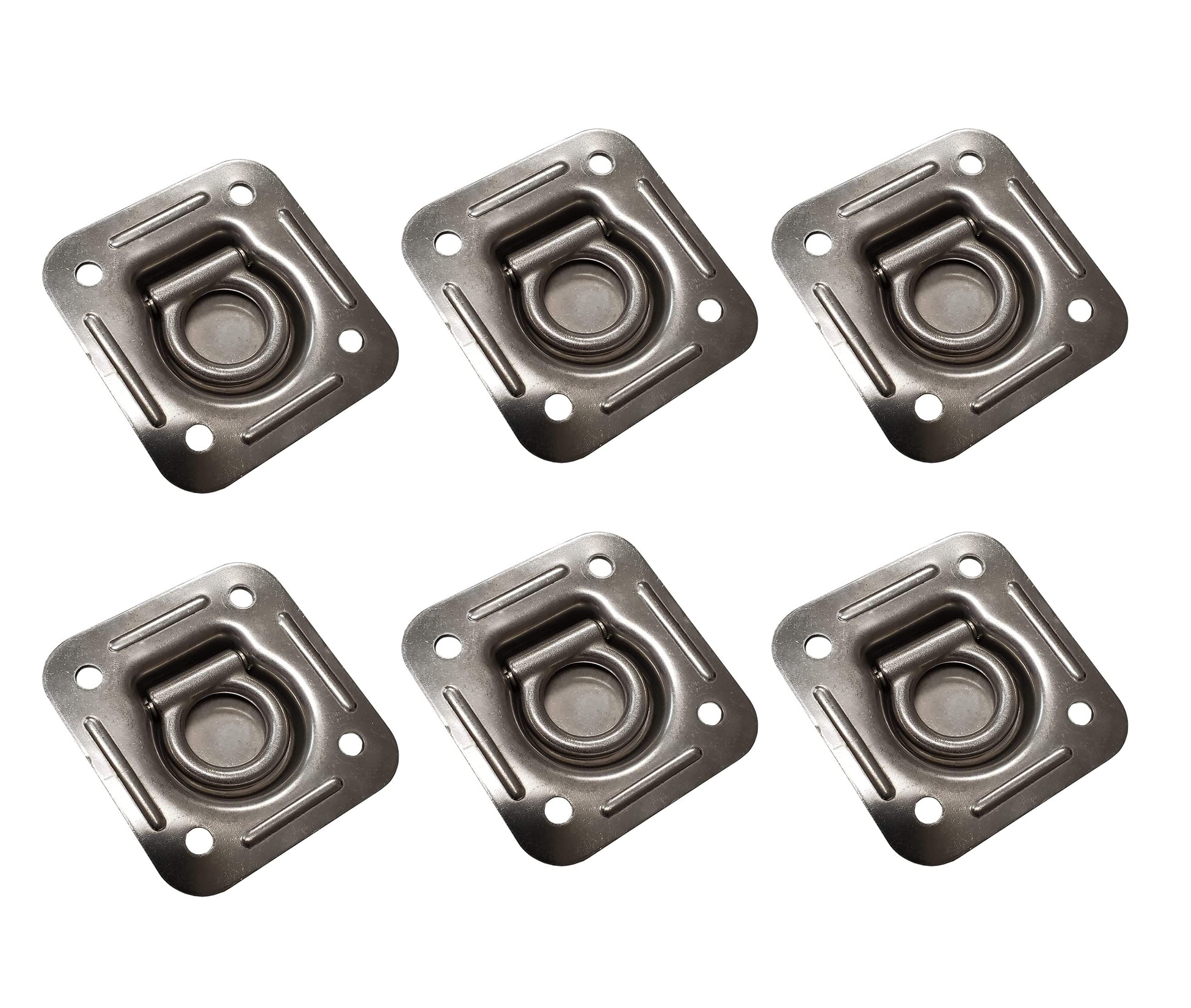 Mega Cargo Control 6 Pack Zinc Plated Recessed Floor Tie Down D Ring ...