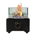 BAID HOME 28-inch Tabletop Propane Fire Pit with 40,000 BTU, Wind Glass ...