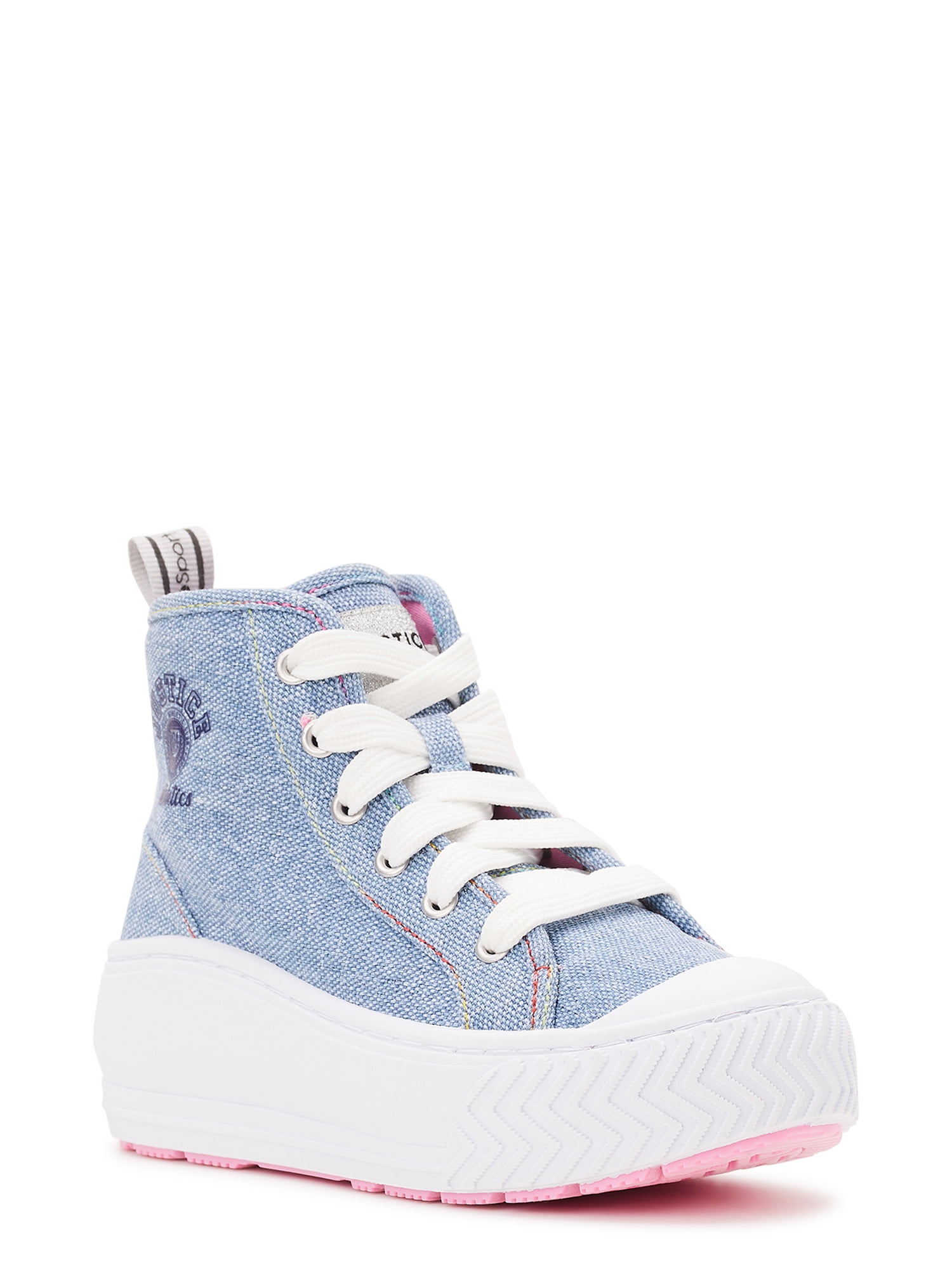 Justice Little Girl & Big Girls Lug Bottom High Top Sneakers, Sizes 13 ...