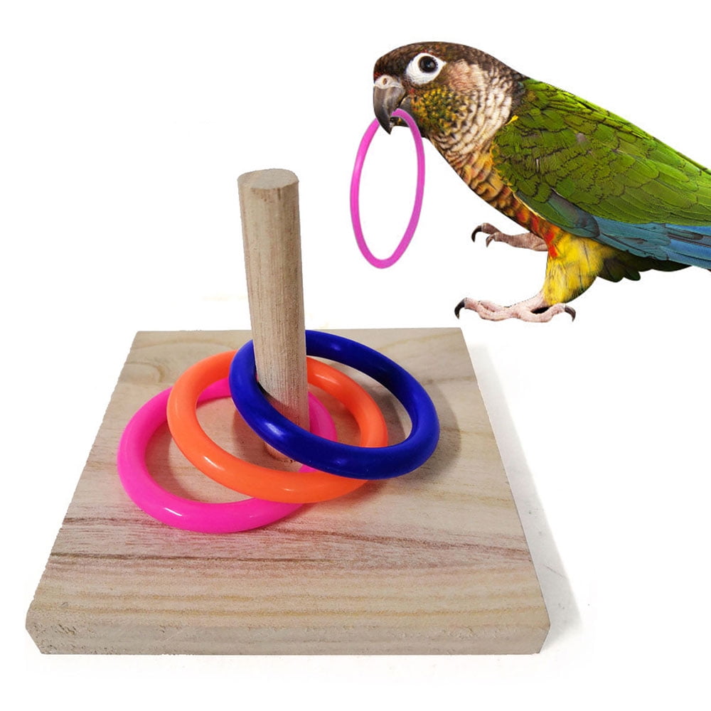 Bird Wooden Platform Plastic Ring Tabletop Toys Intelligence ...