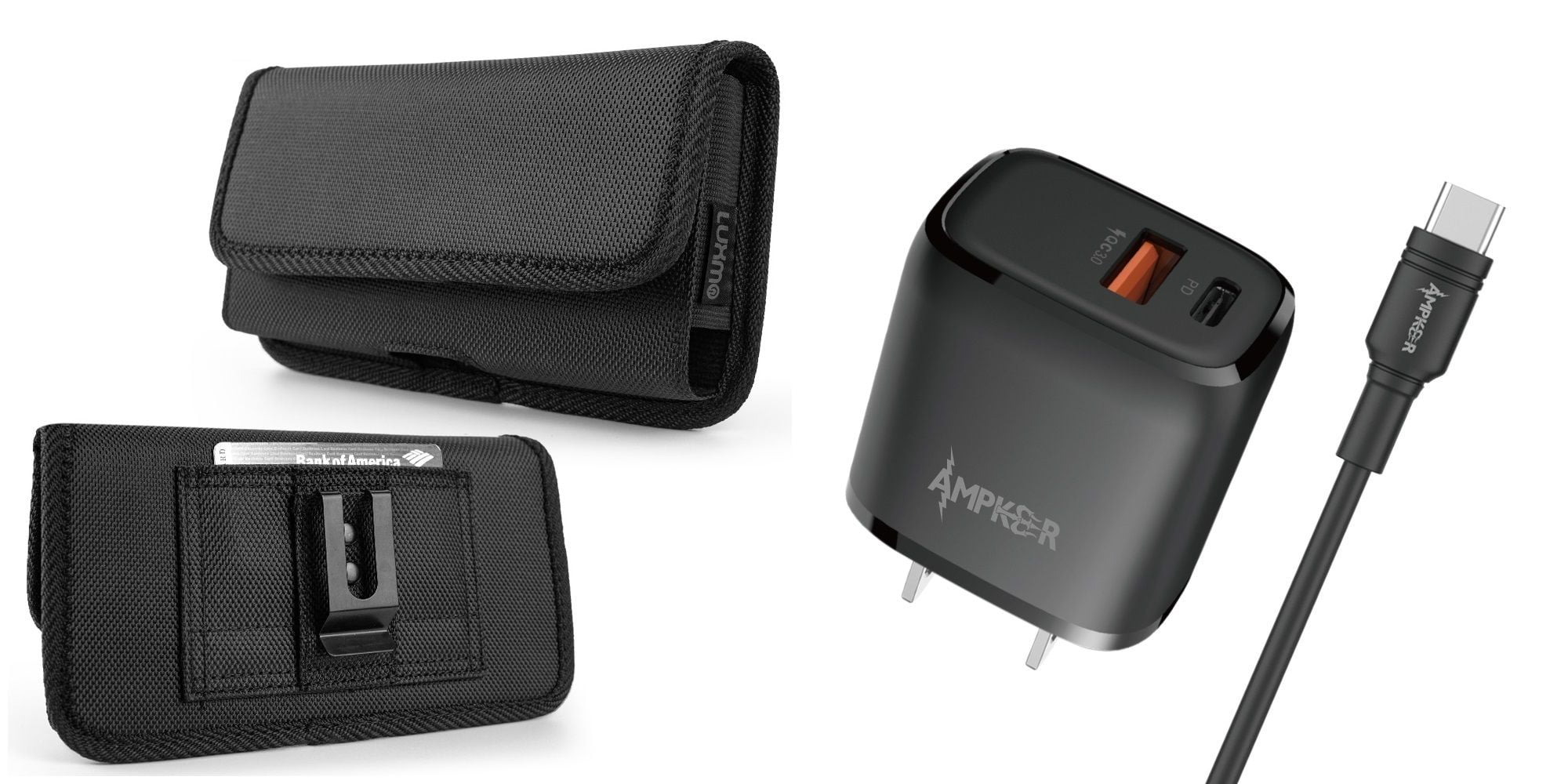 Holster and Wall Charger Bundle for OnePlus 10 Pro: Horizontal Rugged ...