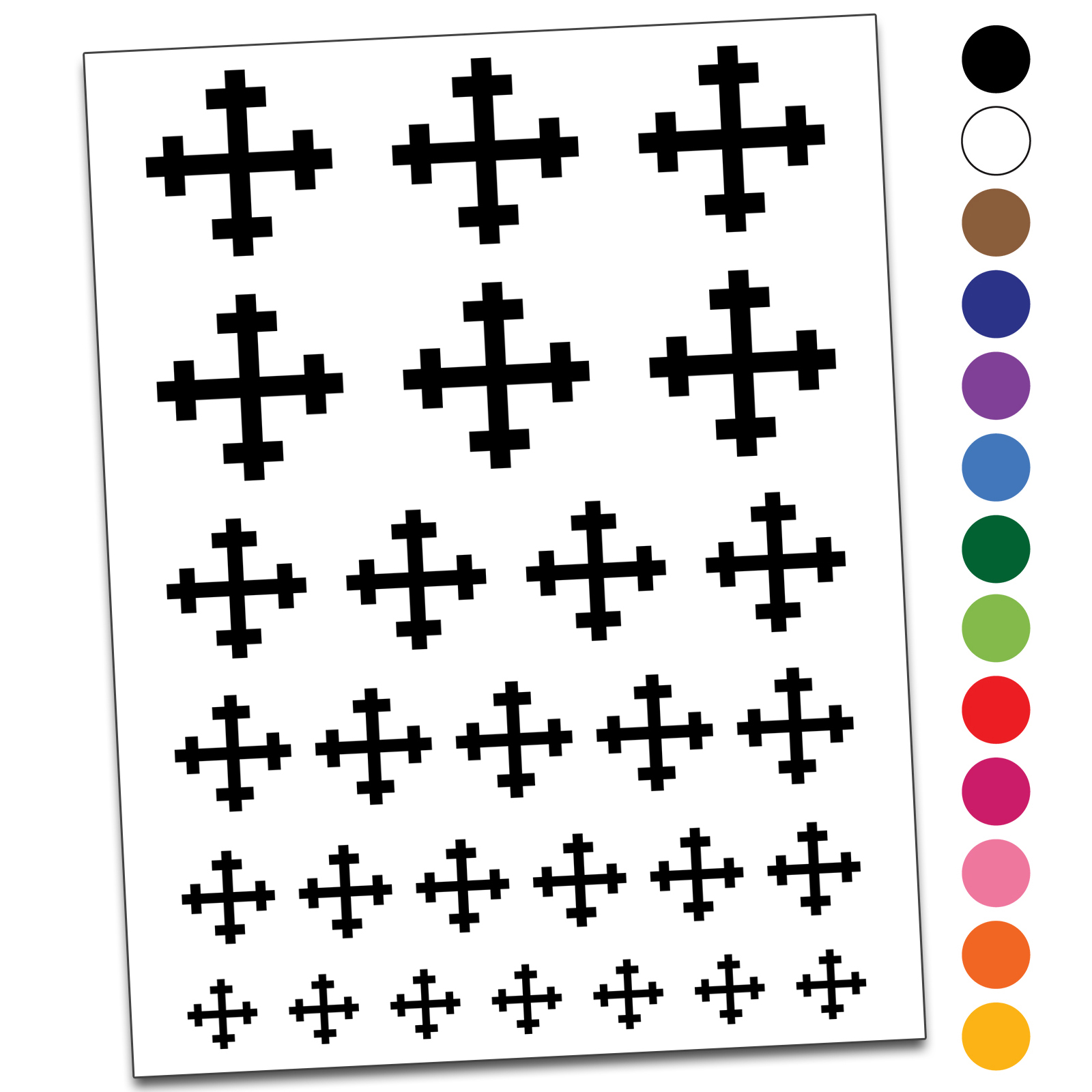 Crosslet Cross Water Resistant Temporary Tattoo Set Fake Body Art ...