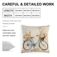 Bicycle And Flowers Pillow Protector 16"x16" Vintage Bicycle Bike ...