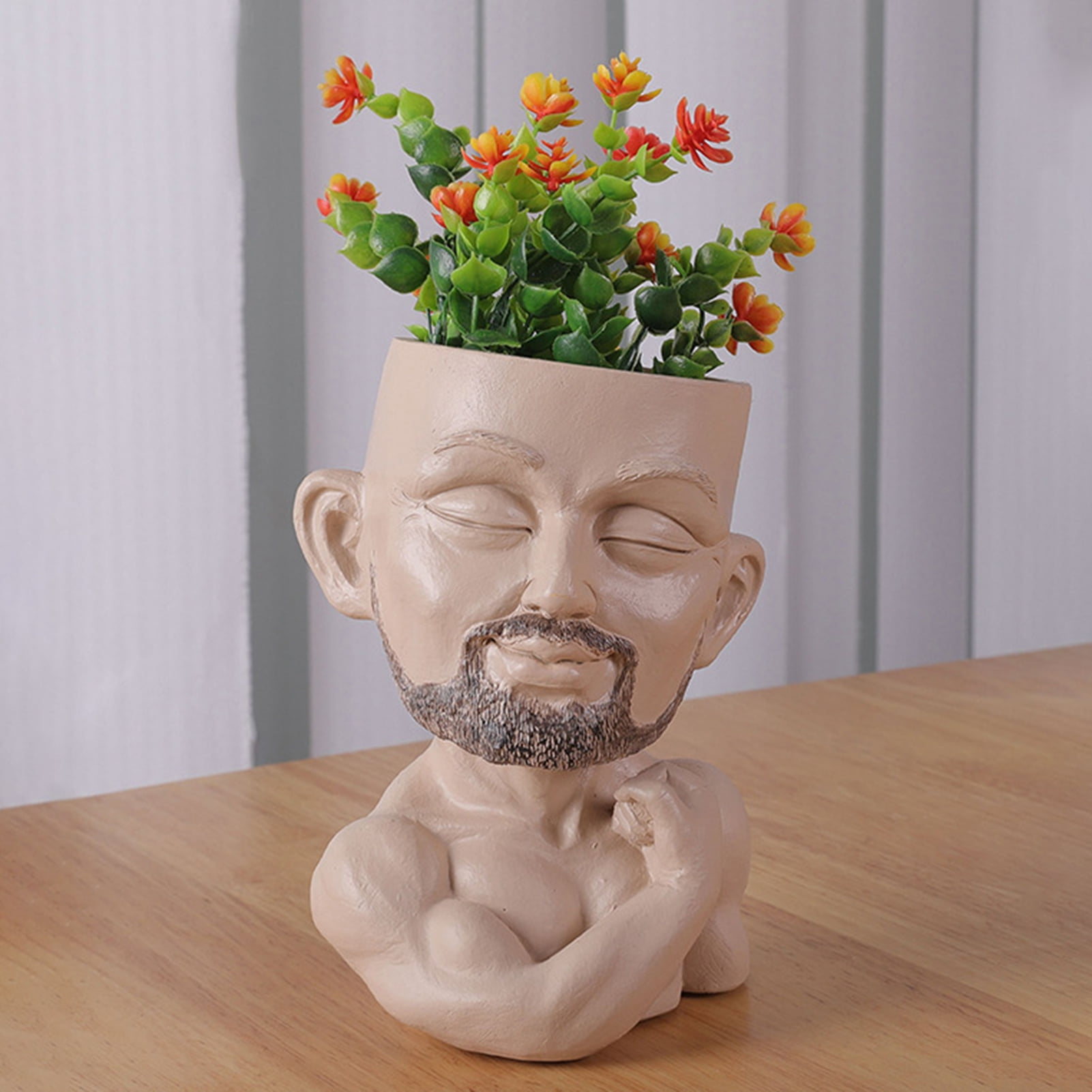 Skindy Resin Flower Pot with Drainage Hole, Non-Slip Bottom, and Sturdy ...