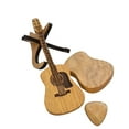 Ikohbadg Wooden Guitar Pick Box with Stand Unique Guitar Picks Guitar ...