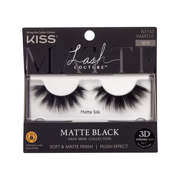 KISS Lash Couture Matte Black Faux Mink Eyelashes Multipack, Matte ...