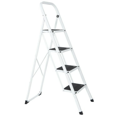 Goplus Folding Step Ladder Portable 4 Step Ladder with Safety Handrails ...