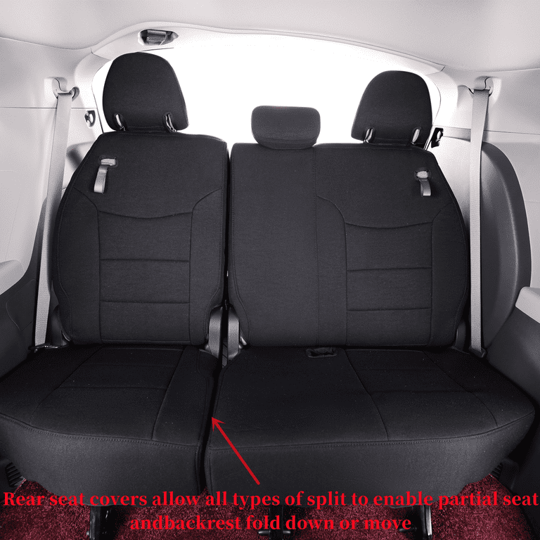 Coverdream Custom Fit Pilot Car Seat Covers for Honda Pilot 7 Seats Second Row Captain Chair 2016 2017 2018 2019 2020 2021 2022 Elite Black Edition
