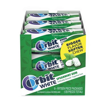 Orbit White Spearmint Sugar Free Gum, Count 9 15S X 2 Package Quantity ...