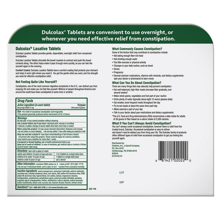 Dulcolax Tablet Recall