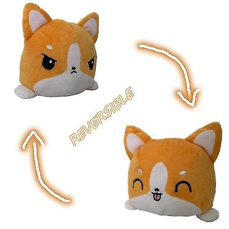 Double Sided Flip Doll Reversible Animal Plush Toys(Shiba Inu ...