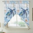 Blue Turtle Swag Curtain Valance for Window 2 Panels Summer Ocean Beach ...
