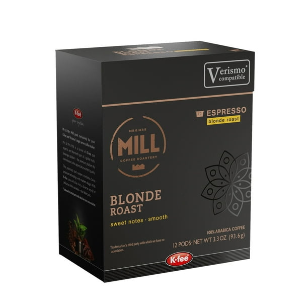 Mr and Mrs Mill Blonde Espresso Pods K-fee® & Starbucks® Verismo* Compatible | 72 Count (6 boxes ...