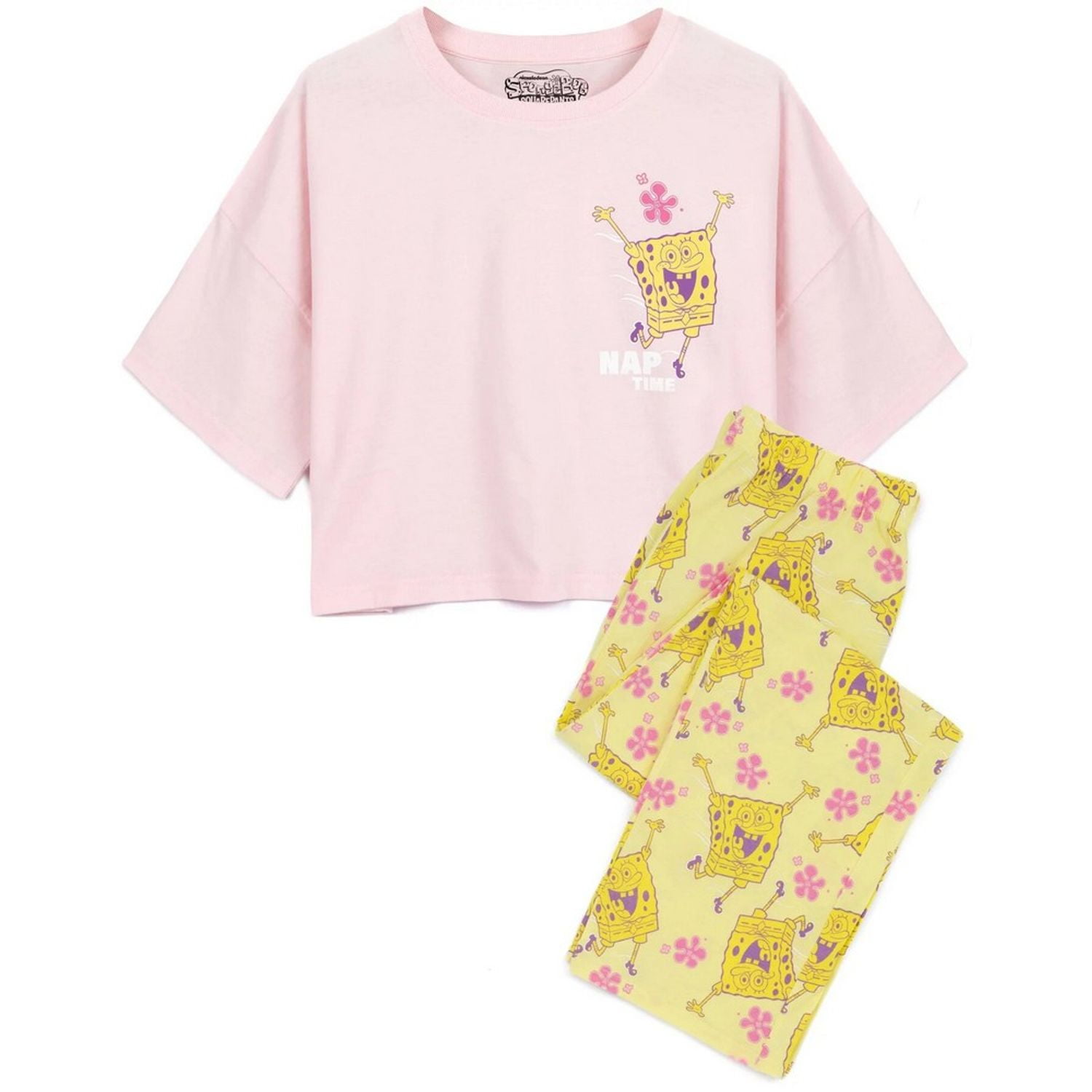 Spongebob Squarepants Womens Nap Time Long Pyjama Set S