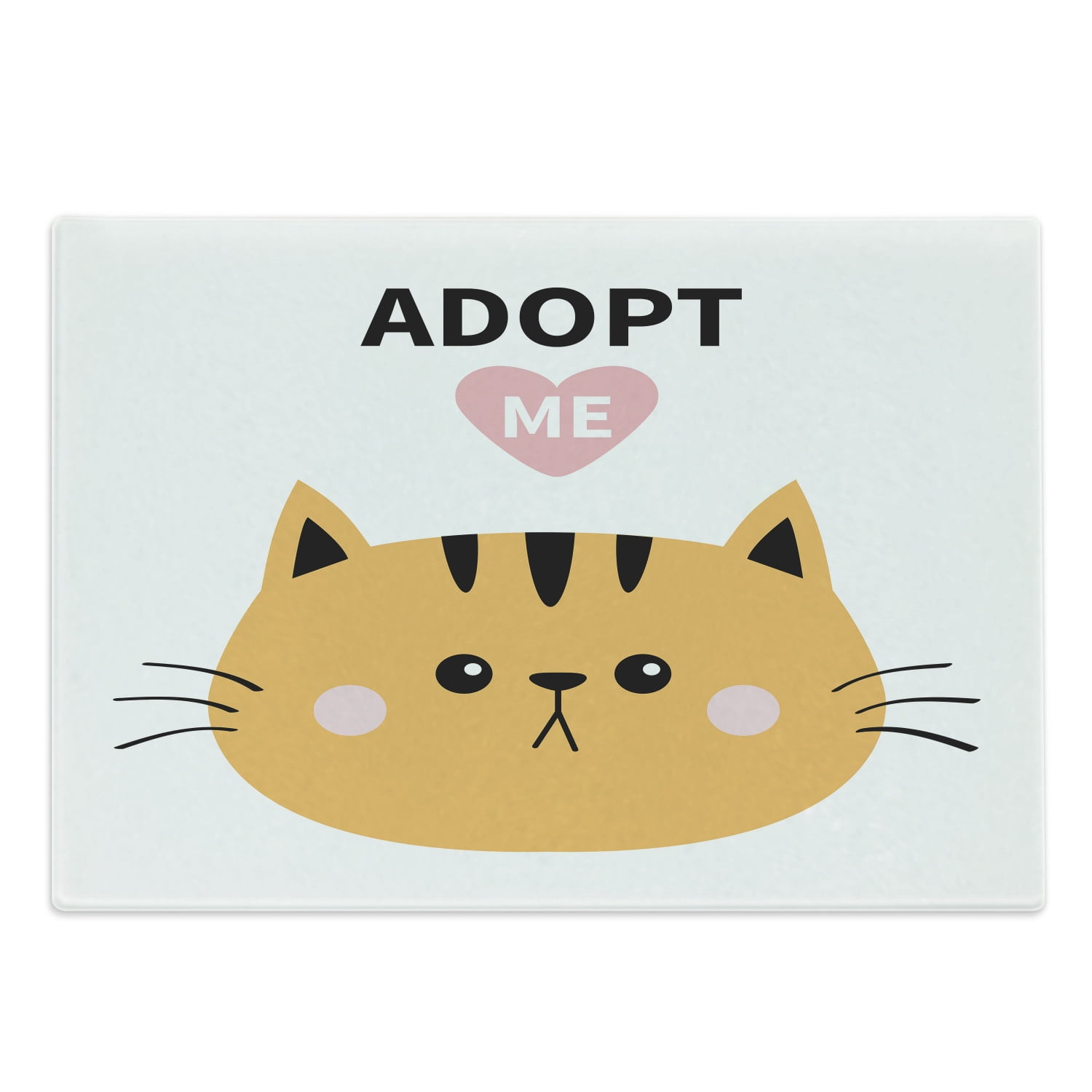 Cat Cutting Board, Adopt Me Calligraphy with a Cartoon Style Face ...