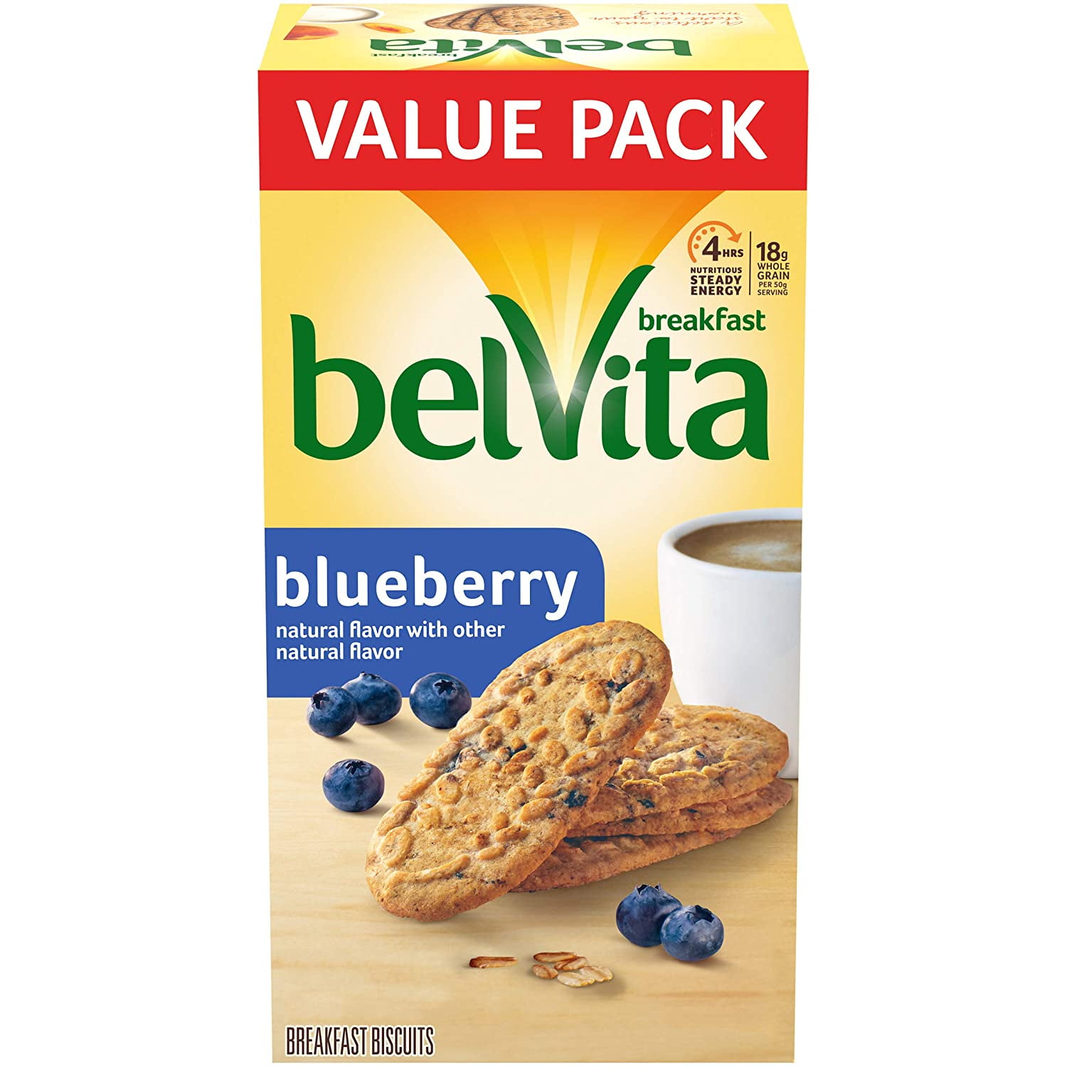 belVita Blueberry Breakfast Biscuits, 12 Packs (4 Biscuits Per Pack ...