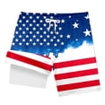 Boys Swimsuit Patriotic Print Elastic Waist Shorts with Lined ...