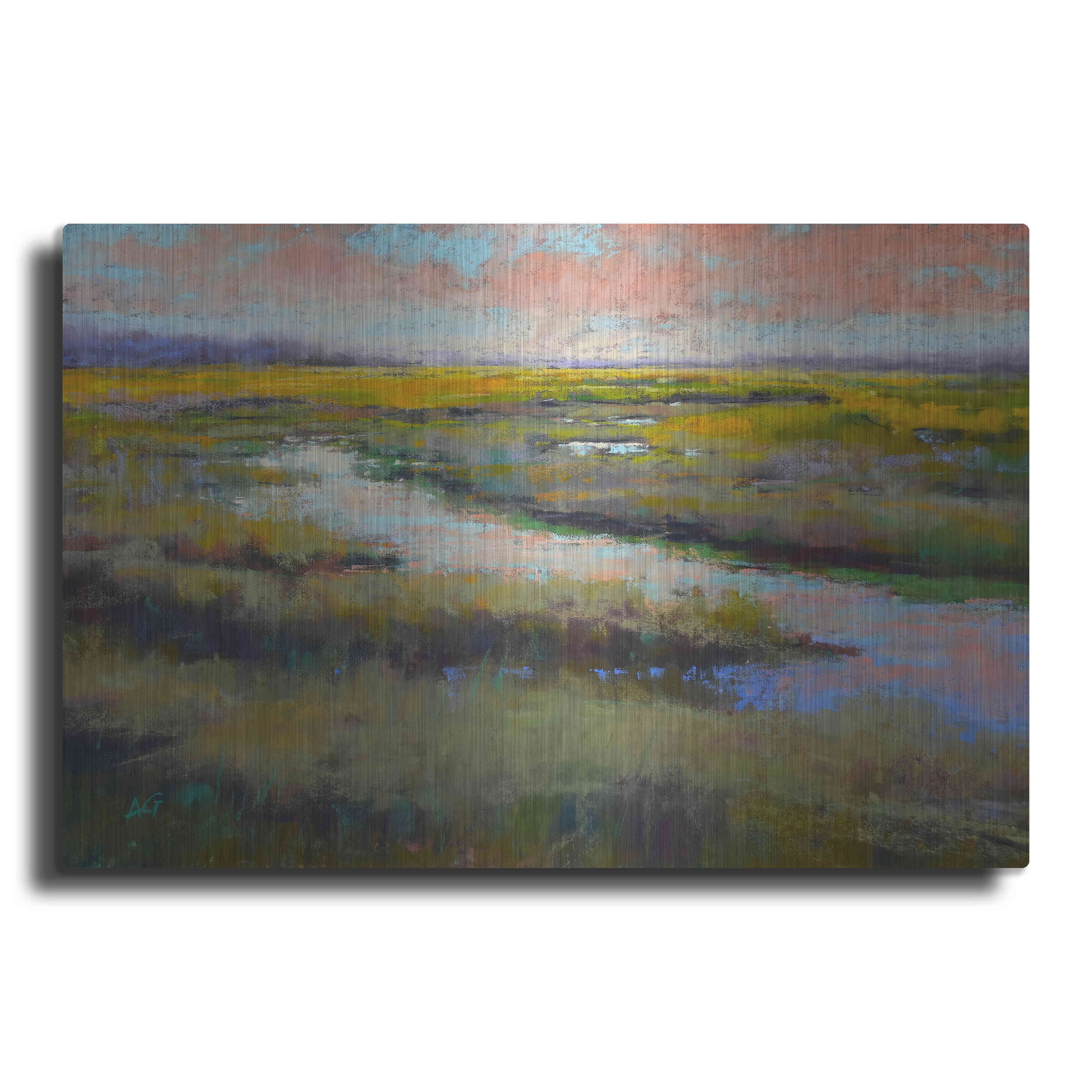 Luxe Metal Art 'A Glimmer on the Marsh' by Alejandra Goss, Metal Wall ...