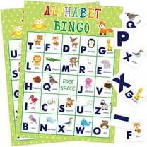 Preschool ABC Animal Bingo Game for Kids, Alphabet Learning Cards for ...