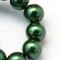 Baking Painted Pearlized Glass Pearl Round Bead Strands Dark Green 6 ...
